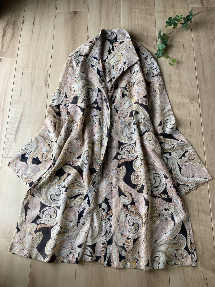 【目立った傷や汚れなし】②日本製 鳥居☆LA SIGNORE RONSARD☆ペイズリー柄羽織オーバーコートワンピースOre大きいサイズ11の ...