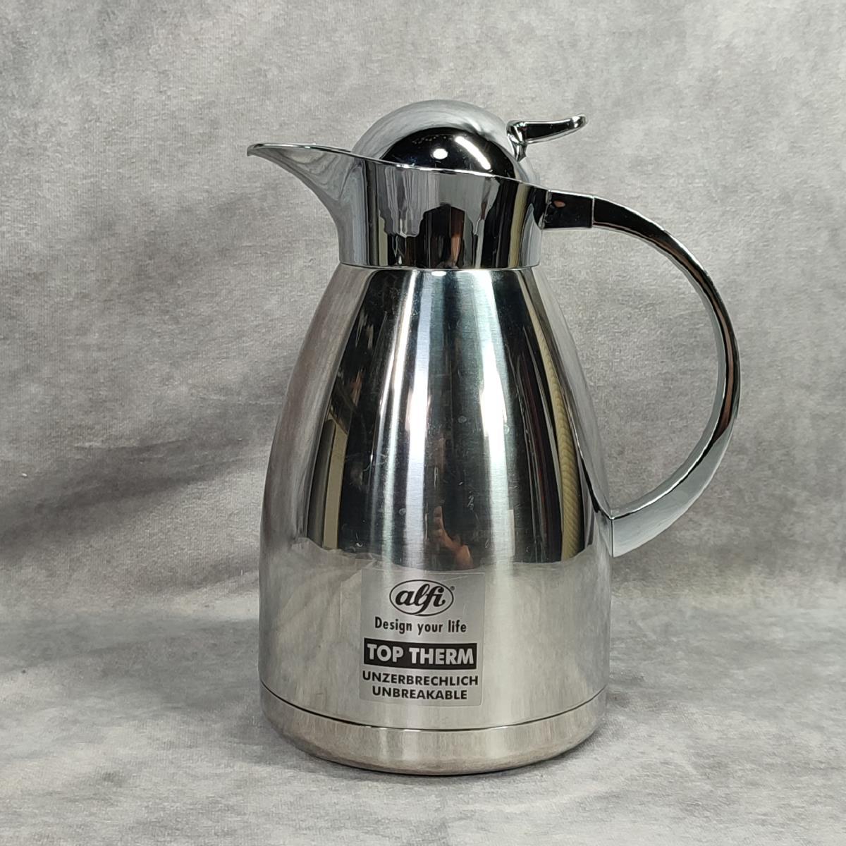 【やや傷や汚れあり】alfi Albergo Top-Therm 1.5L アルフィ アルベルゴ トップサーモ 0767-000-150 魔法瓶 ポット 保温 保冷 卓上 ドイツ製 中古品の ...