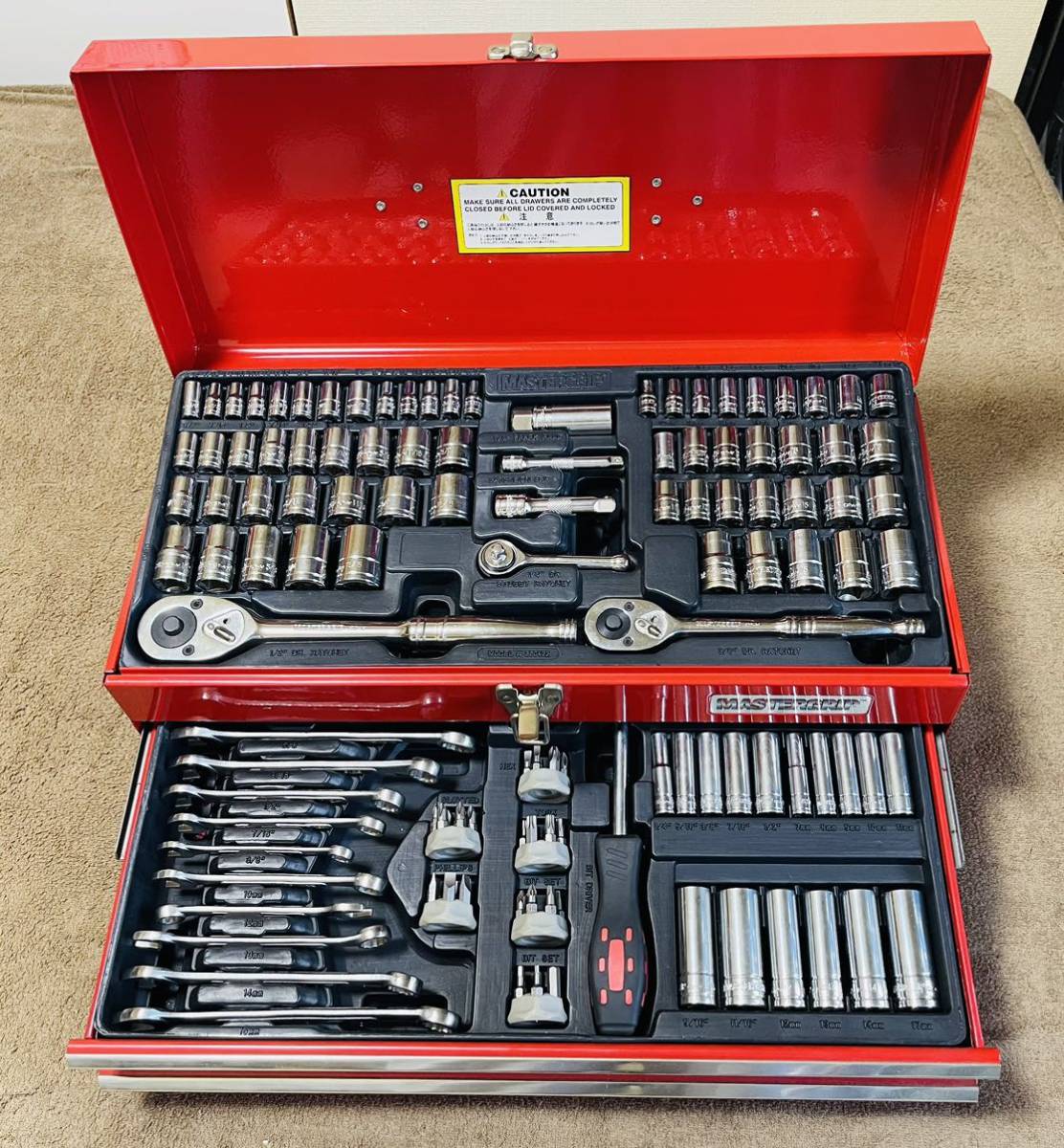 【やや傷や汚れあり】MASTERGRIP（マスターグリップ）工具セット 工具箱 整備工具セット 家庭用メンテナンスセット の落札情報詳細 ...