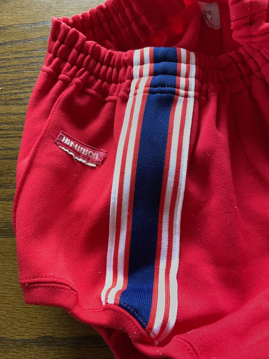 【目立った傷や汚れなし】【美品,送料税込】ブルマ(学販、体育、バレーボール)/ヒットユニオン(Hit Union)/赤(レッド)/3本ライン ...