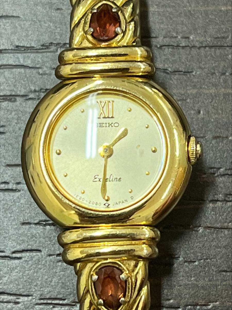 【やや傷や汚れあり】♯7610 ★ 時計 SEIKO セイコー EXCELINE 1E-20-0680 ☆ 華やかな時計がきましたよ！是非 ...