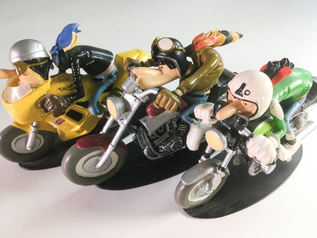 【全体的に状態が悪い】訳あり 3点セット Joe Bar Team ジョーバーチーム Yamaha ヤマハ Kawasaki カワサキ 1/18 バイク オートバイ ミニカー フィギュア 27 ...