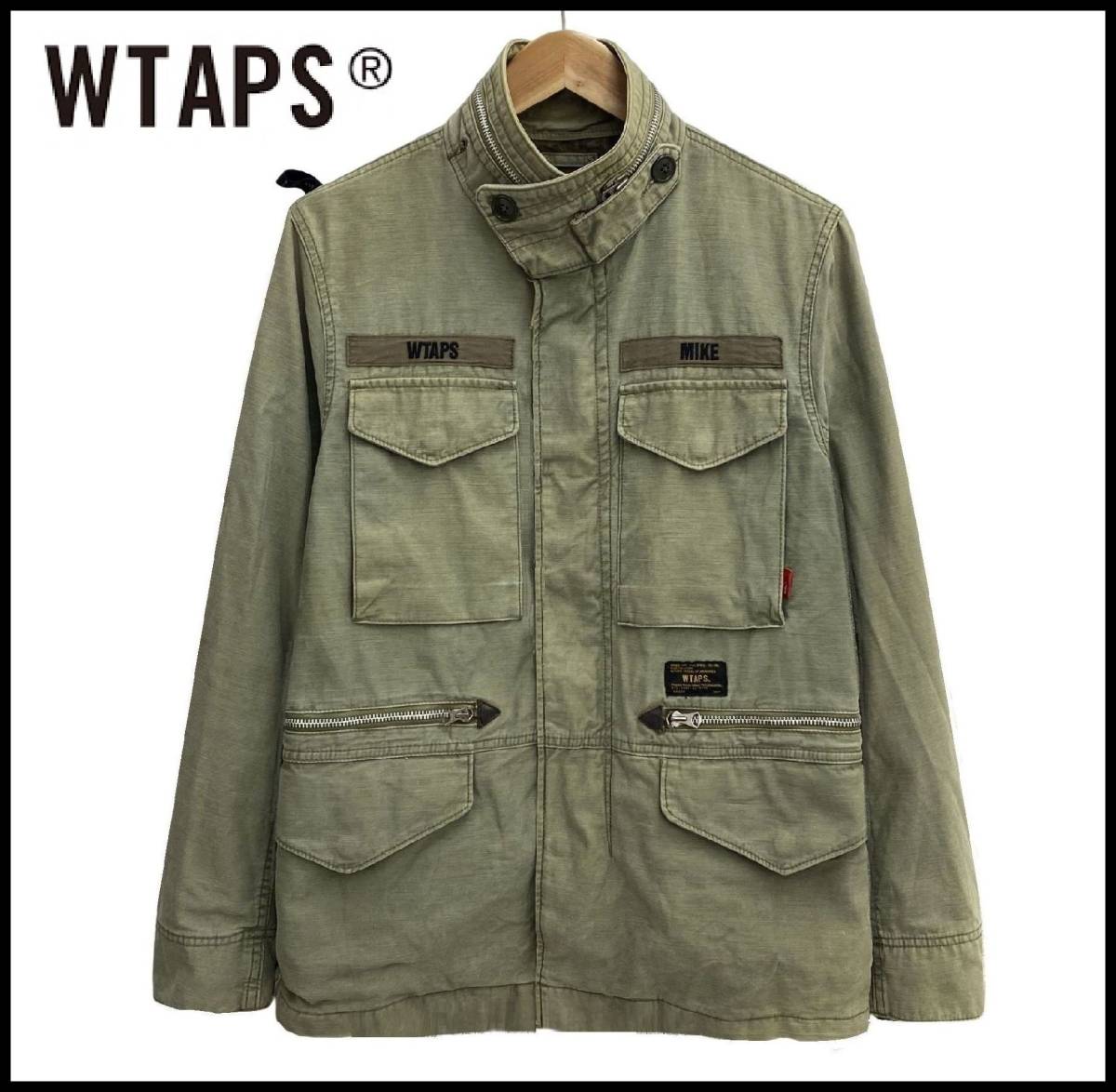 【傷や汚れあり】★名作★ WTAPS ダブルタップス 12AW M-65 JACKET COTTON SATIN USED 加工 レオパード ミリタリー フィールド ジャケット ブルゾン 2の ...