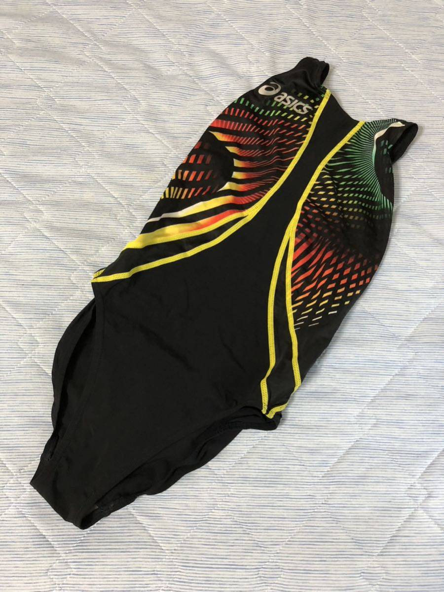 【目立った傷や汚れなし】アシックス ハイカット 競泳水着 Lサイズ ハイドロCDSP Tlinerティーライナー asics ホールドカット ...