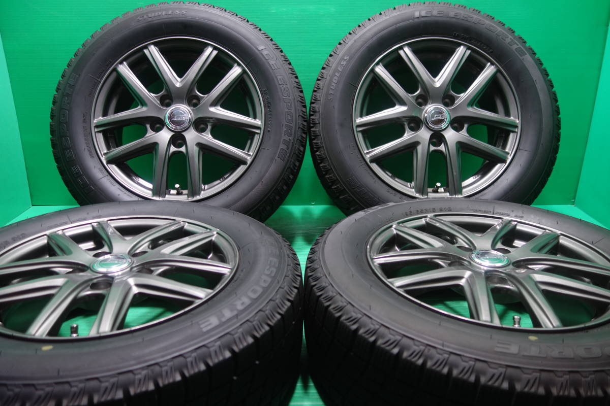 【やや傷や汚れあり】K2287-22 送料無料 195/65R15 スタッドレス 4本セット ICE ESPORTE 溝たっぷり ノア ヴォクシー ステップワゴン セレナ オーリス ルミオンの ...