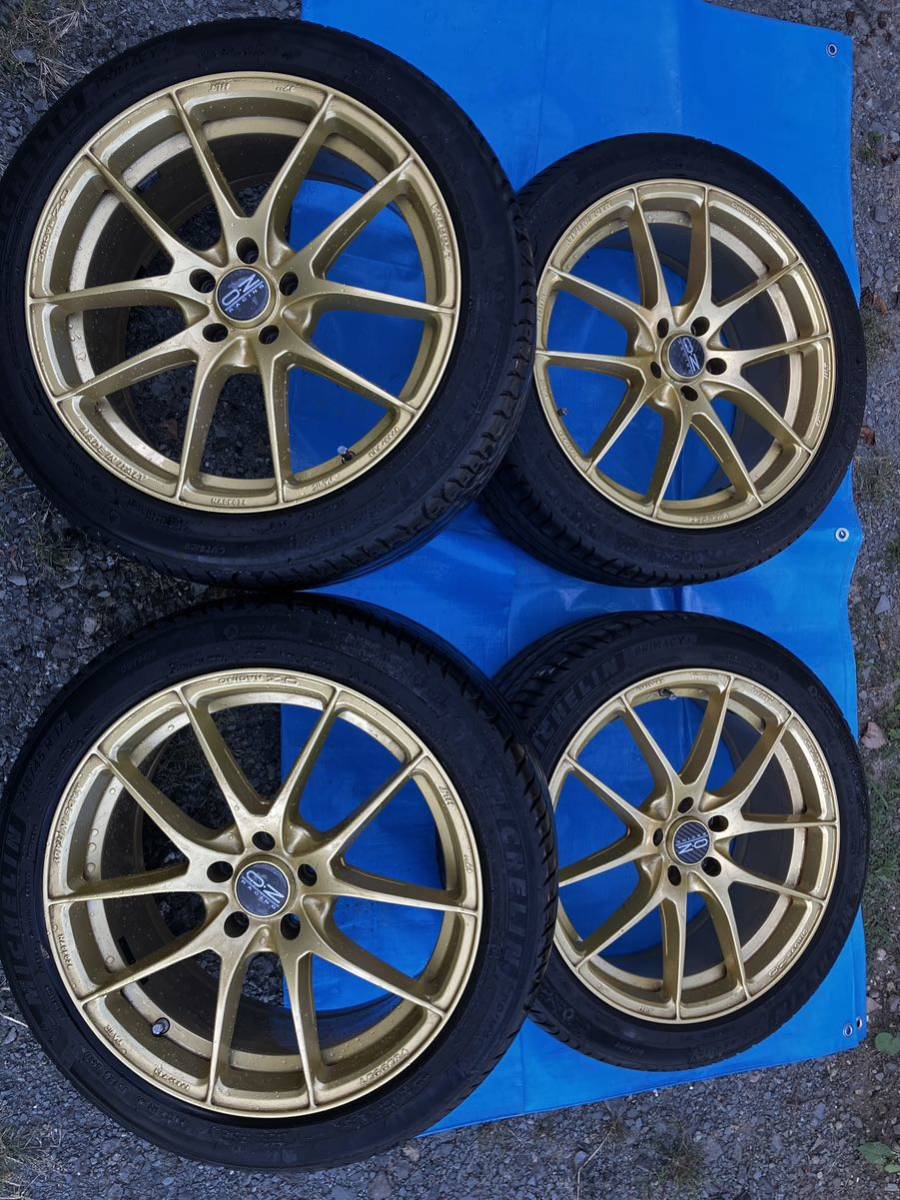 【目立った傷や汚れなし】OZ racing Leggera HLT OZ 7.5J ×17 +48 5H-100 RGレースゴールド BRZ 86 レガシィ プリウス OZレーシング レッジェ ...