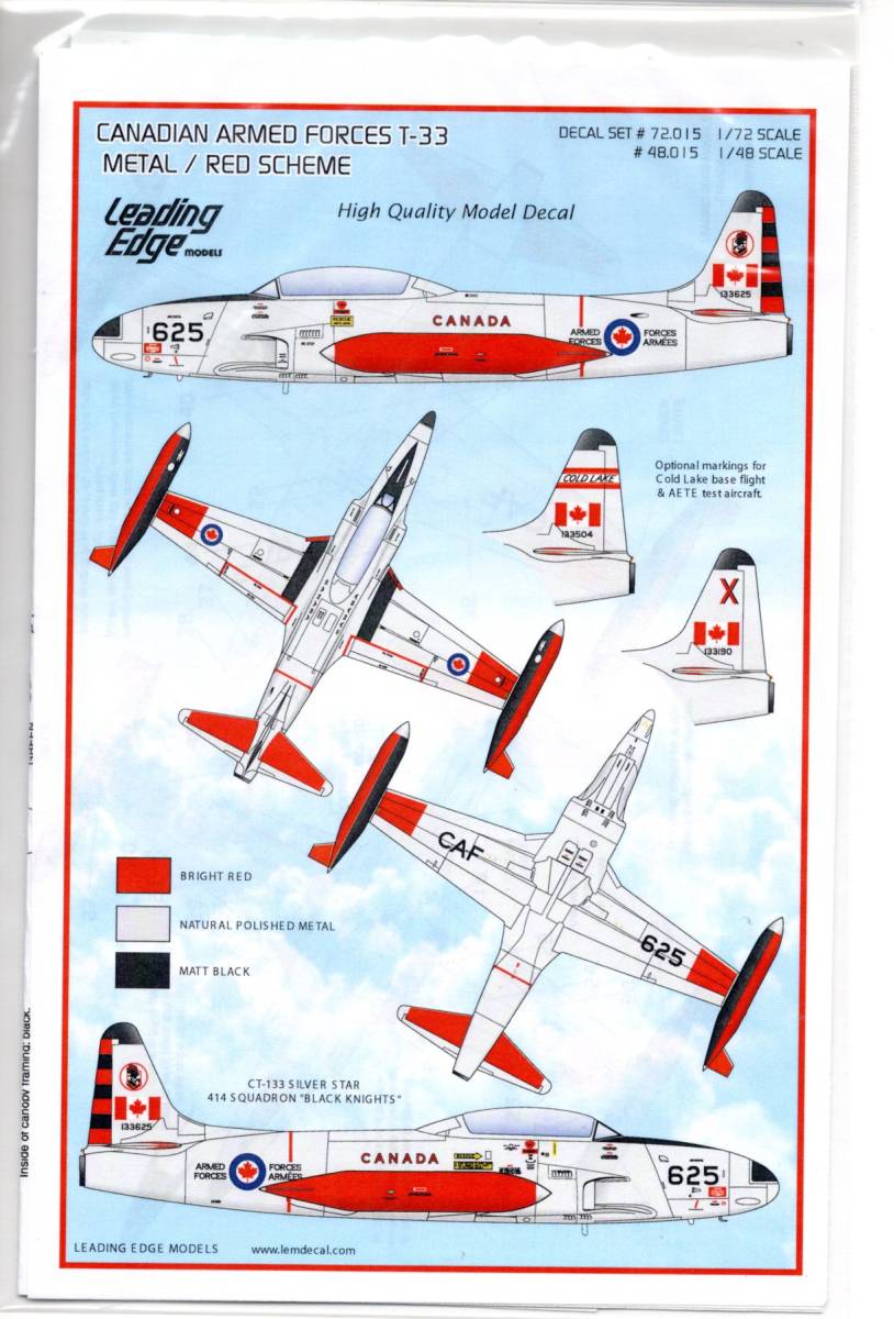 【未使用】1/48 Leading Edge models リーディングエッジデカール LE 48-015 CAF T-33 Natural ...
