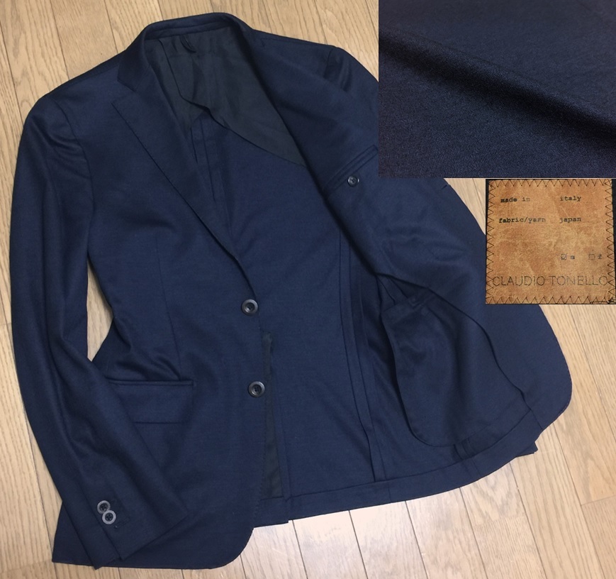 【目立った傷や汚れなし】定価91,800円 CLAUDIO TONELLO クラウディオ・トネッロ イタリア製 上質 ウール 本切羽 2B ...