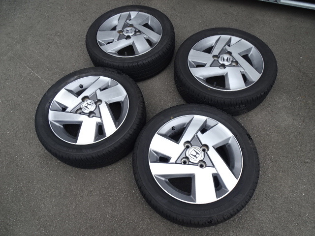 【やや傷や汚れあり】ホンダ ゼストスパーク JE1 JE2系ホイール タイヤ 4本バリ山 165/55R 14 2022年 セイバーリング SL201 ライフ NBOX NONE バモス ...