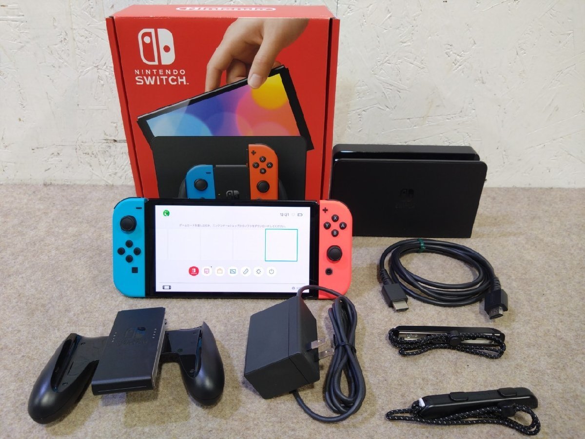 【目立った傷や汚れなし】1円 美品 Nintendo Switch スイッチ 有機elモデル Heg S Kabaa Joy Con(l
