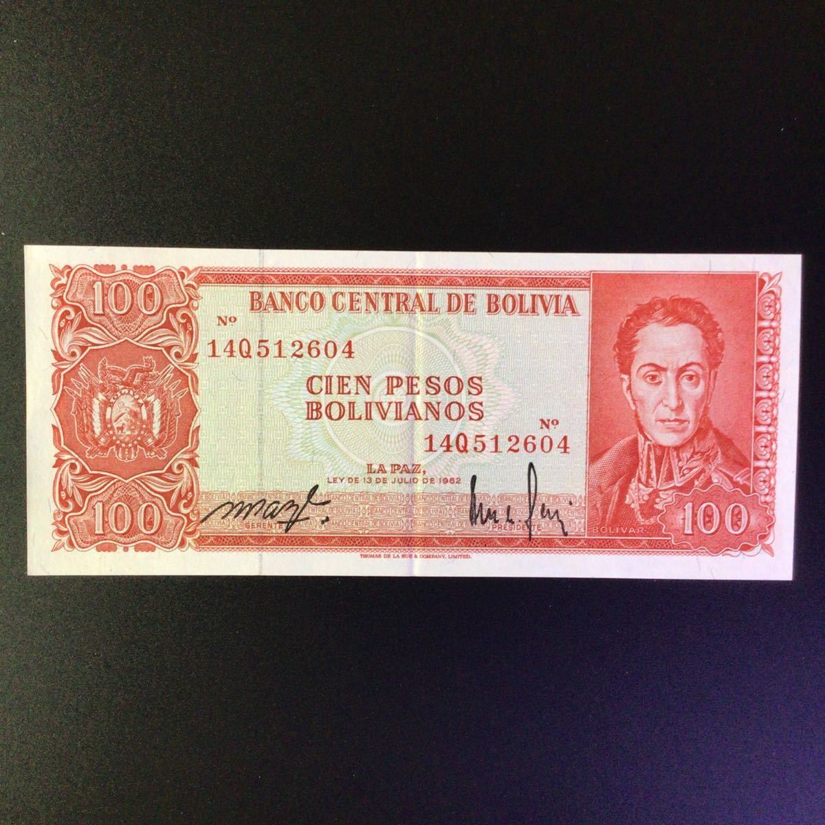 【目立った傷や汚れなし】World Paper Money BOLIVIA 100 Pesos Bolivianos【1962】の落札情報詳細 ...