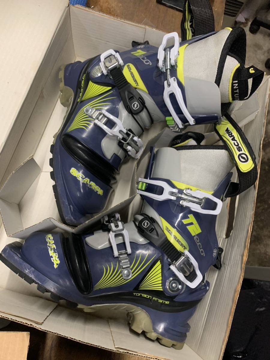 【傷や汚れあり】中古良品スカルパ T2eco 24.5〜25.0cm テレマーク 山スキー バックカントリー ブーツ scarpa ...