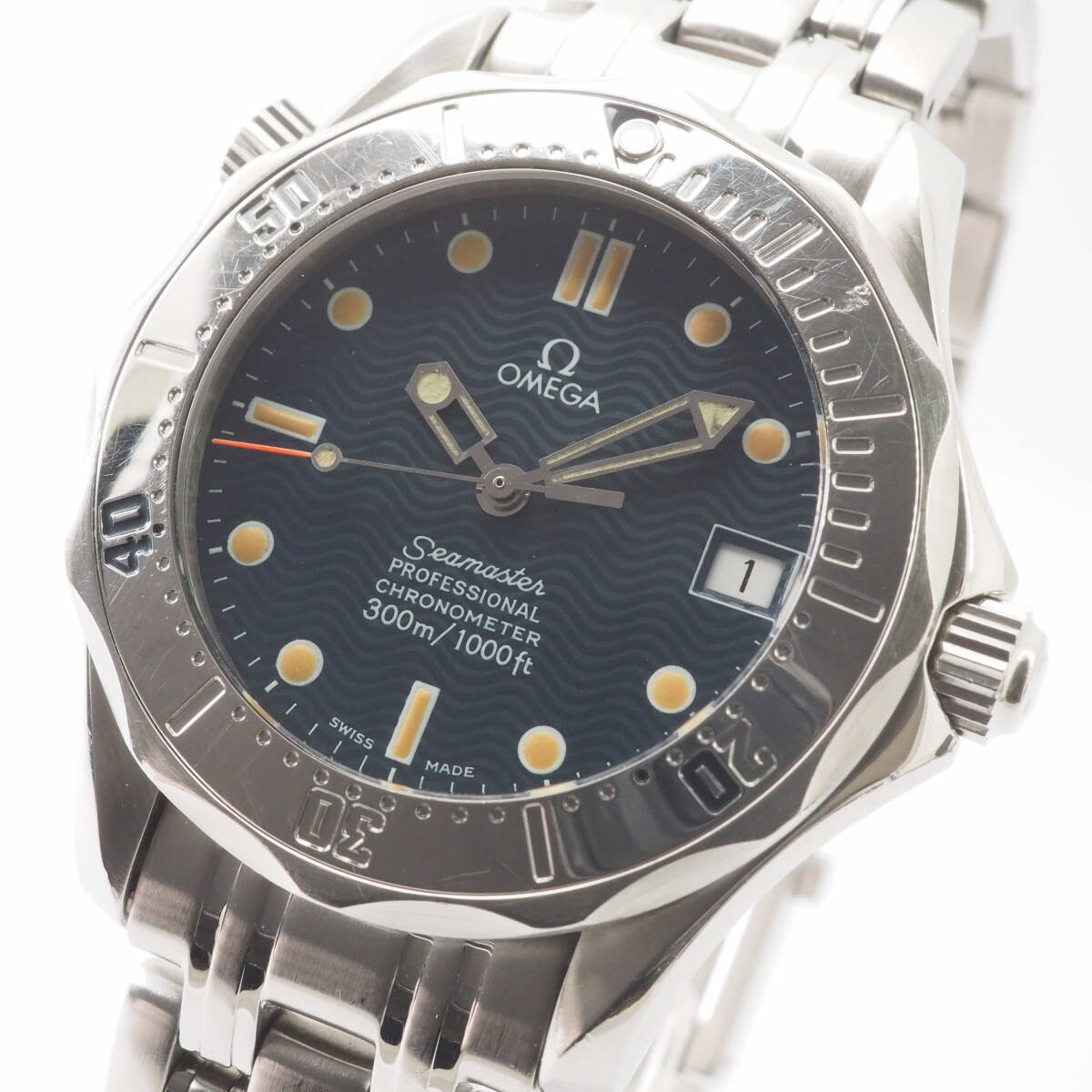 【全体的に状態が悪い】オメガ シーマスタープロフェッショナル クロノ Ref,168.1502 Cal,1109 OMEGA Seamaster 300m デイト 自動巻 紺 メンズ腕時計 ...