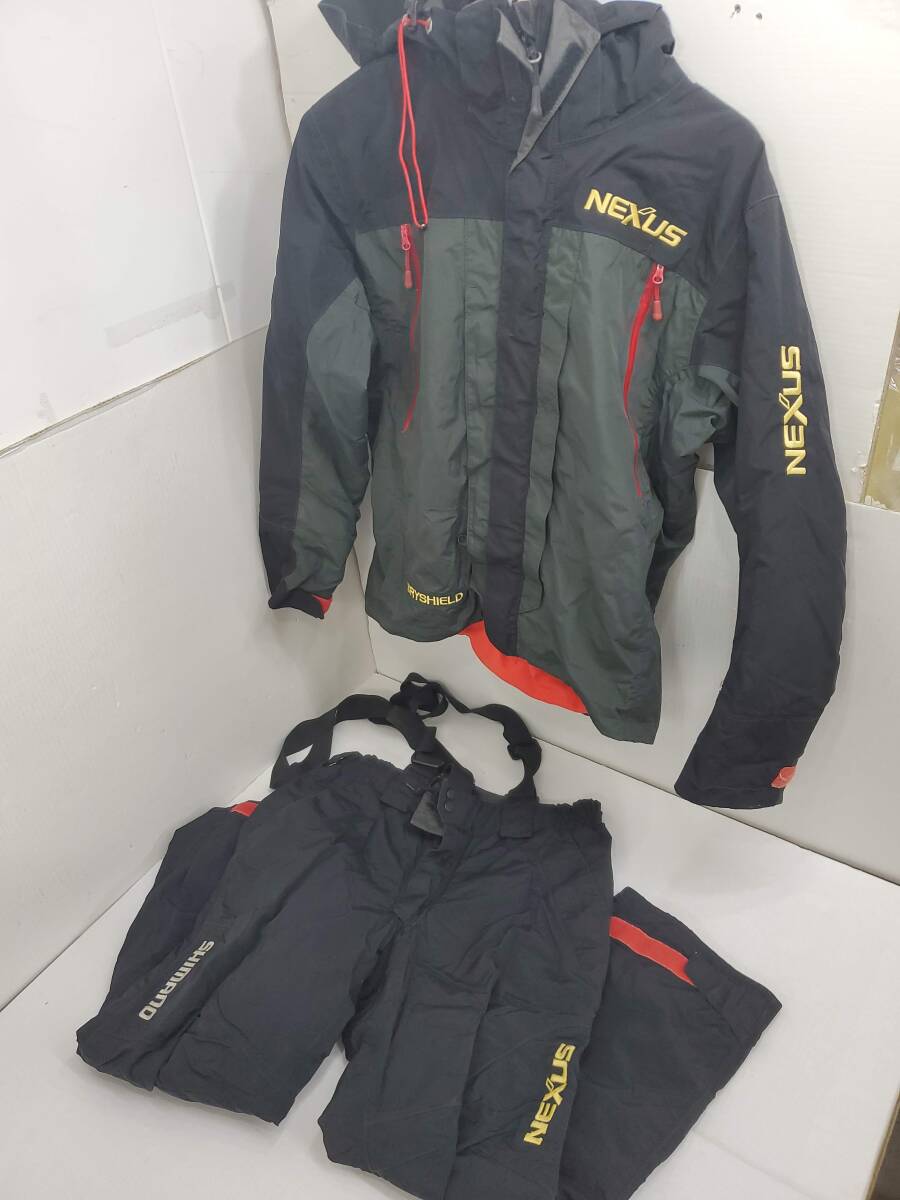 【傷や汚れあり】N127[10]T66(フィッシングスーツ) 使用感多中古 SHIMANO シマノ NEXUS ネクサス Mサイズ(アジア) RB-125P DSコールドウェザースーツ 上下の ...
