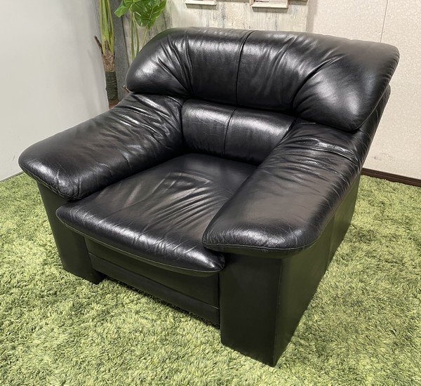 【やや傷や汚れあり】§綺麗【AICO/アイコ株式会社 高級 オプティマ 1人掛けソファ RE-3071 アームチェア ブラック 応接ソファ 定価20万】P03272の落札情報詳細 ...