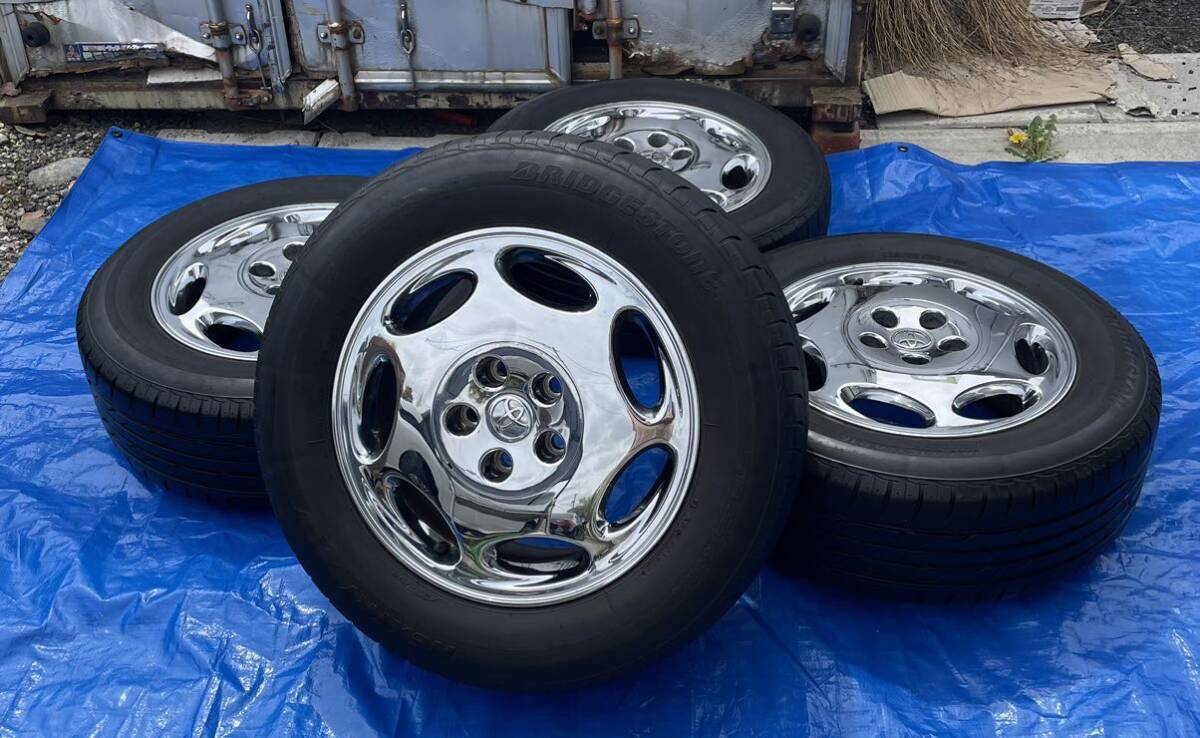 【目立った傷や汚れなし】UCF30 UCF31 トヨタ セルシオ 純正メッキ タイヤホイールセット タイヤ225/60 R16 ホイール16× ...