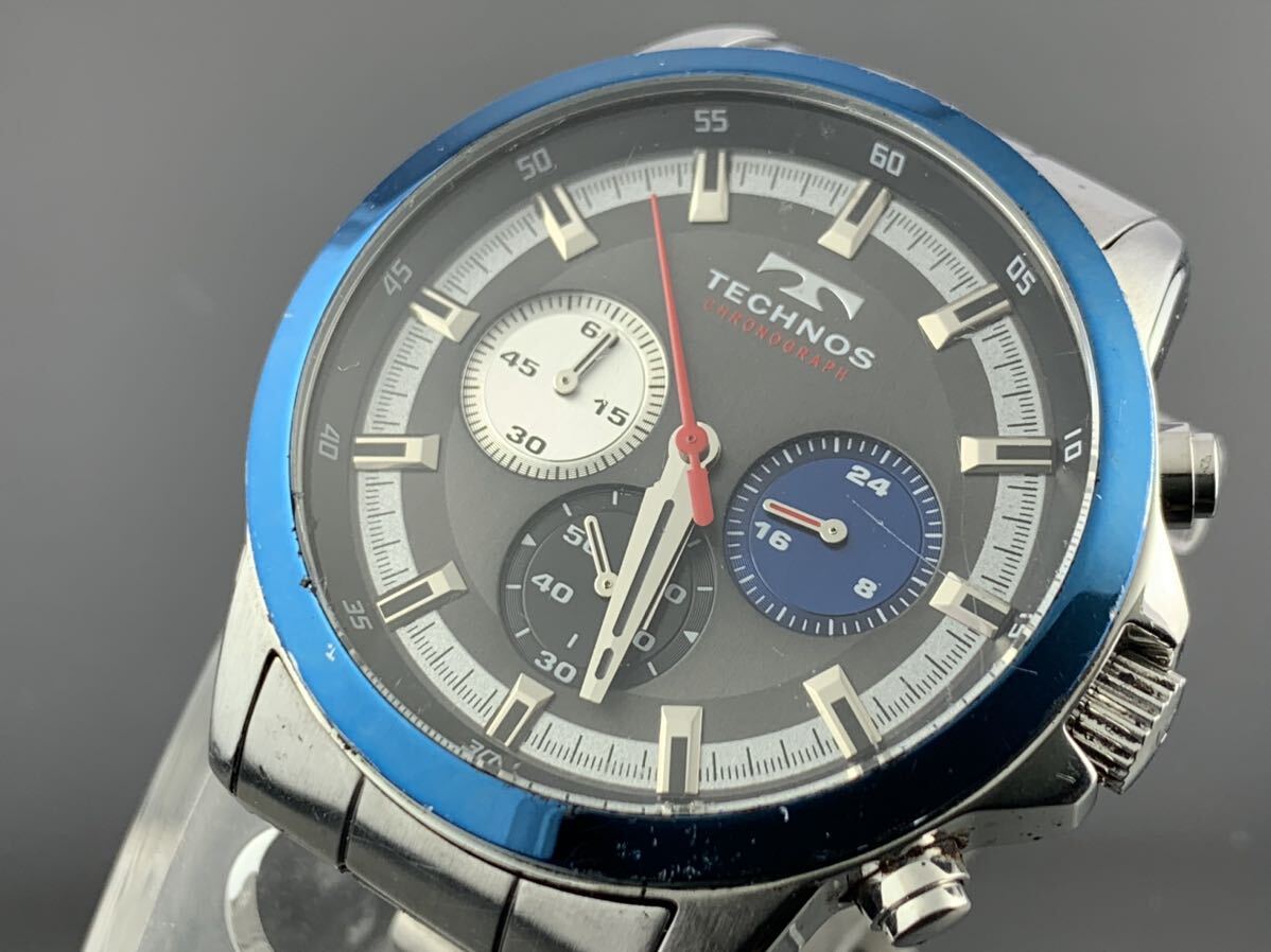 【傷や汚れあり】[A1307]1円～☆メンズ腕時計 クォーツ クロノグラフ テクノス TECHNOS T4487 動作品の落札情報詳細 - Yahoo!オークション落札価格検索 オークフリー