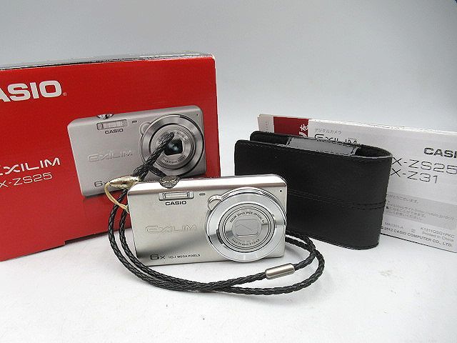 【傷や汚れあり】 中古品 動作確認OK カシオ CASIO EXILIM エクシリム EX-ZS25 シルバー コンパクトデジタルカメラ ...