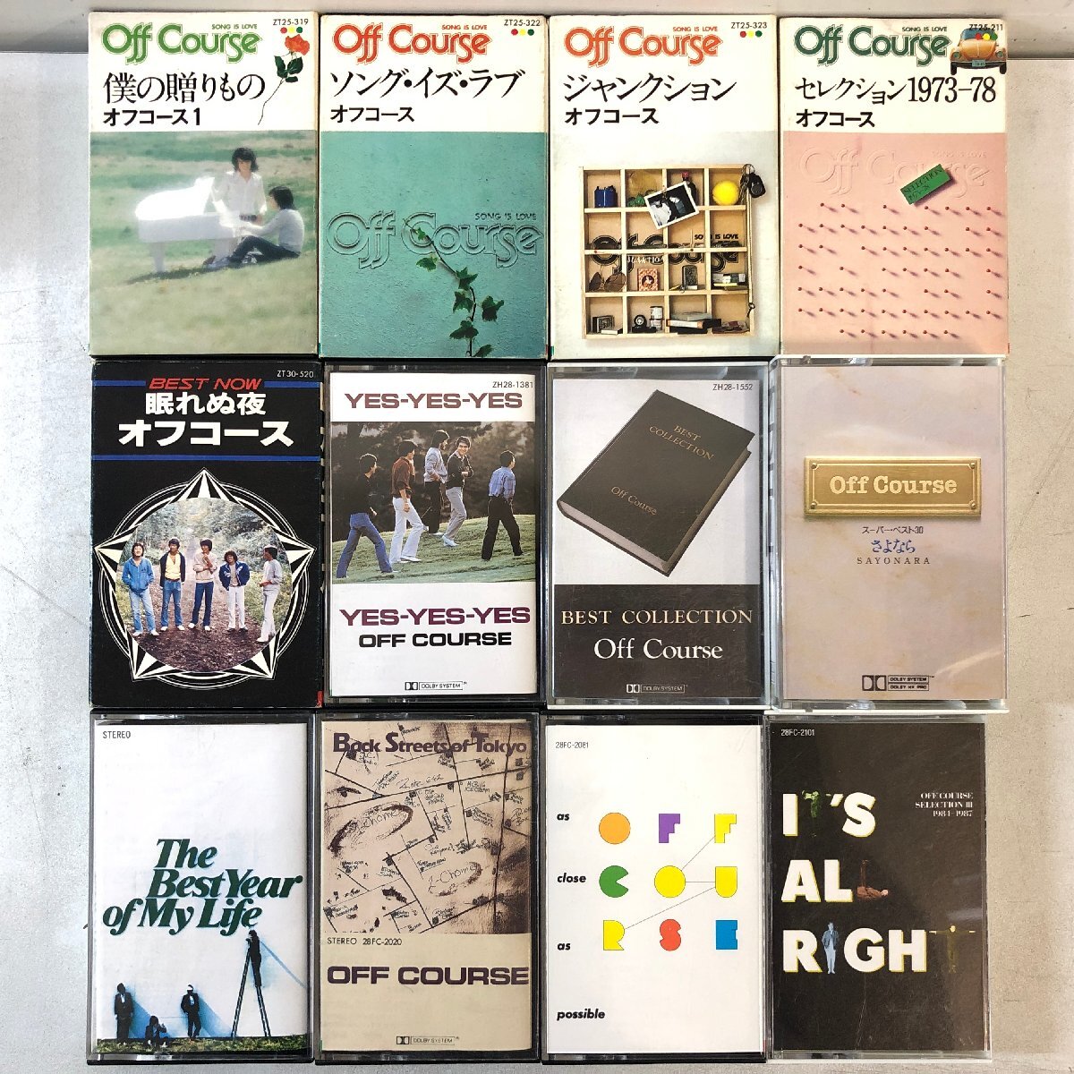 【やや傷や汚れあり】【カセットテープ】まとめて12本 オフコース「僕の贈りもの」「ジャンクション」「YES-YES-YES」「セレクションⅢ ...