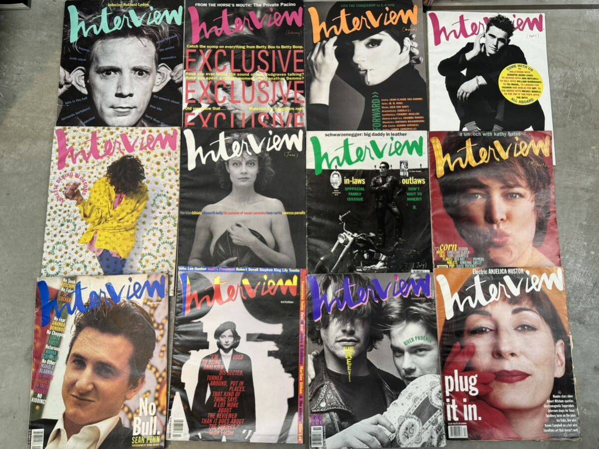 【傷や汚れあり】a0605-18.洋書 洋雑誌 interview 1991年 1〜12月号迄 12冊 magazine culture ...