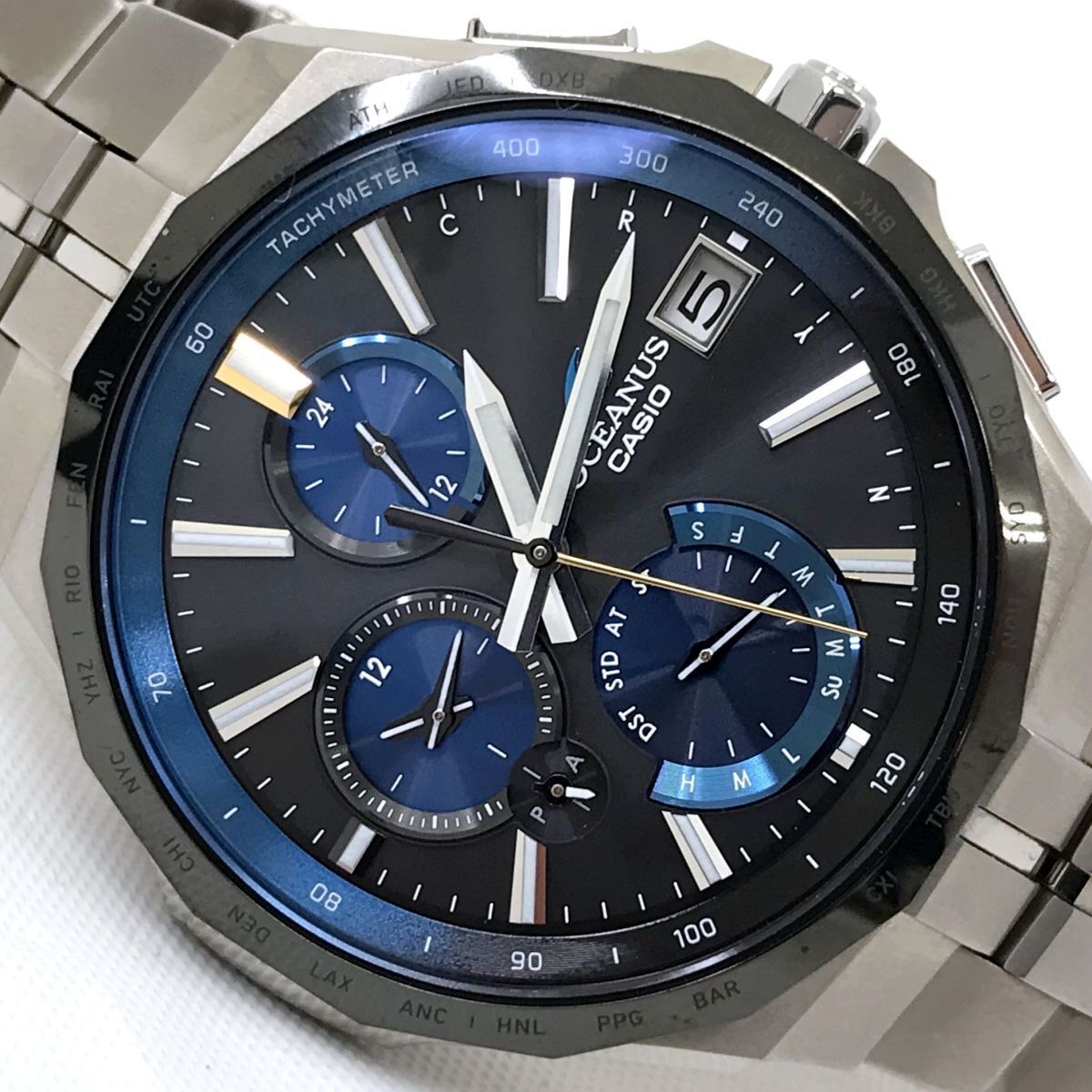 【目立った傷や汚れなし】超美品 CASIO カシオ OCEANUS オシアナス マンタ 腕時計 OCW-S5000E-1AJF 電波ソーラー ...