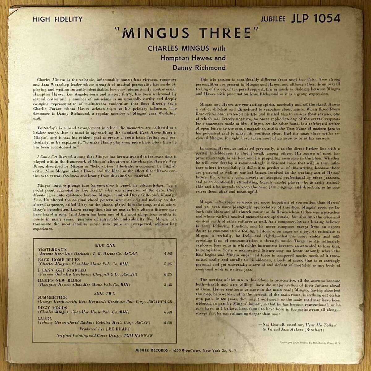 【傷や汚れあり】【DGあり】 US オリジナル Mono盤 Mingus Three / Charles Mingus Hampton ...
