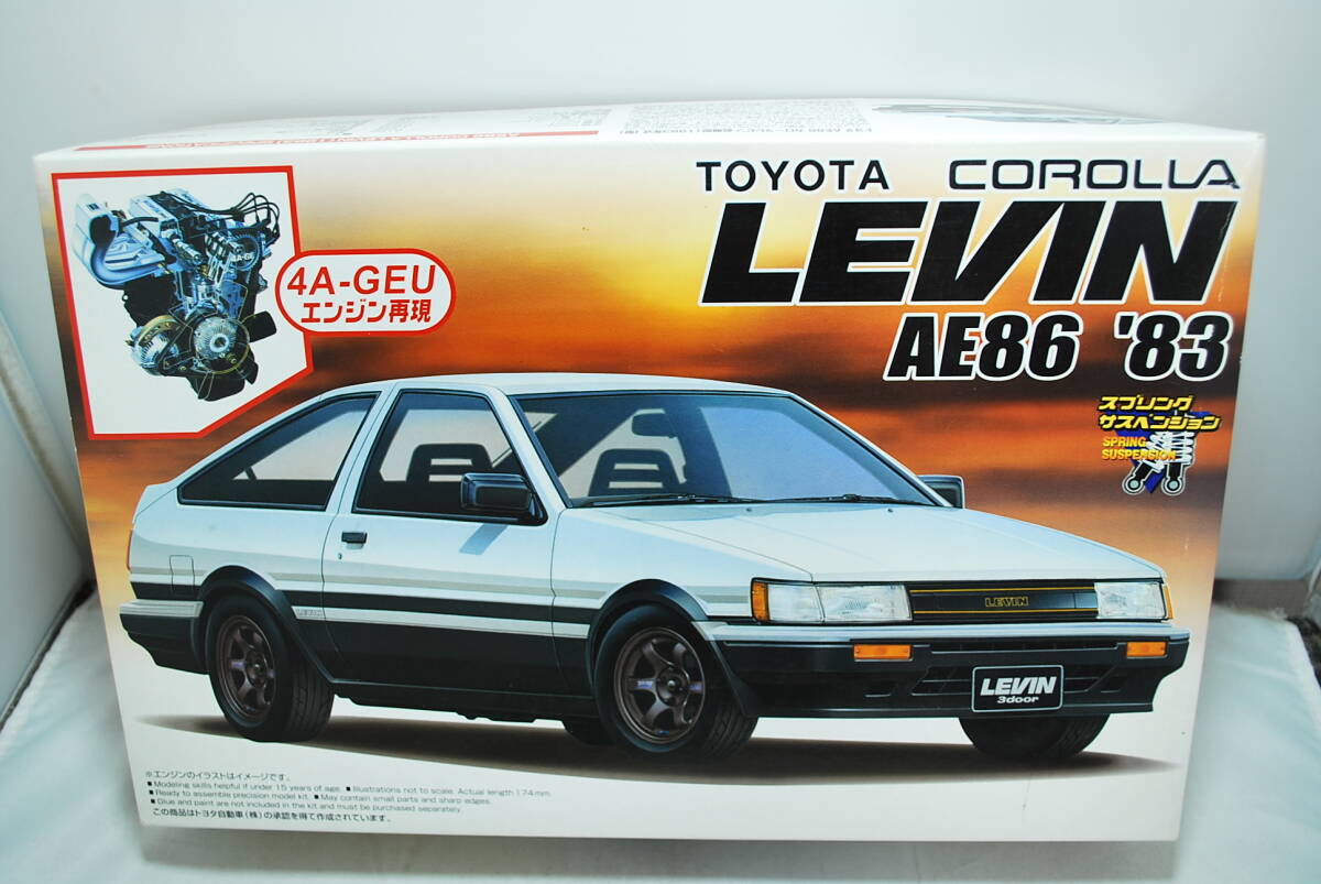【未使用】 希少！未開封 アオシマ 1/24 トヨタ カローラ レビン AE86 ’83 前期型 RAYS TE37ホイール/4A-GEU エンジン付 ハチロク の落札情報詳細 - Yahoo ...