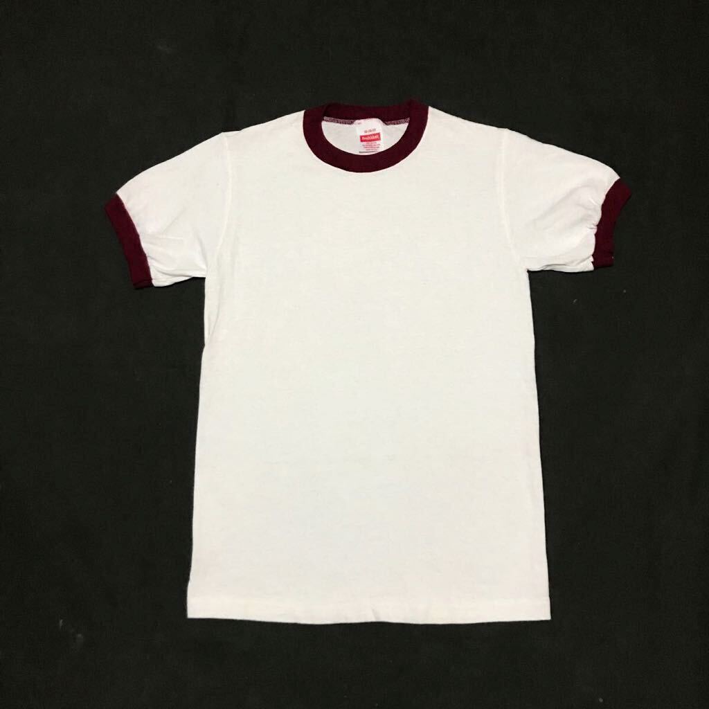 【未使用】未使用/80’s/Dead Stock/Healthknit/Made in USA/S/S Ringer Tee/XS(30-32)/White × Burgundy/ヘルスニット ...