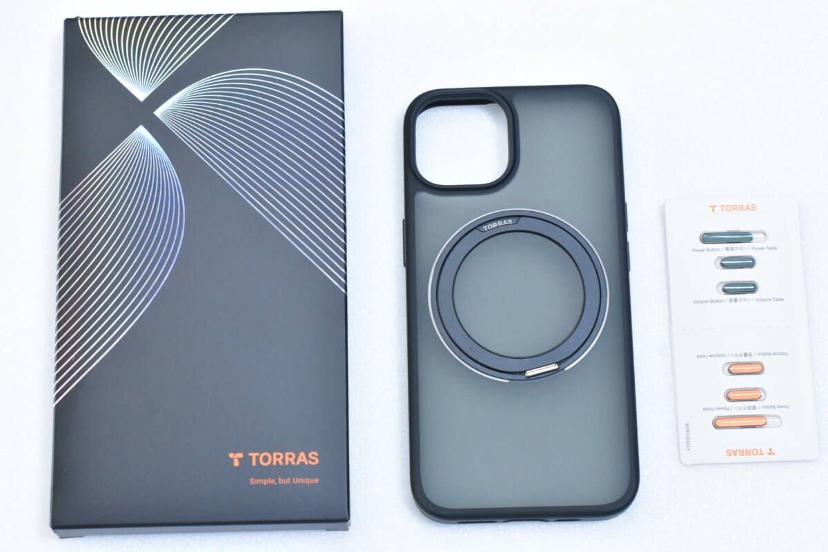 【未使用に近い】TORRAS iPhone14/13 用 ケース 縦横両対応 リング Halbachマグネット搭載 MagSafe対応 ワイヤレス充電対応「UPRO Ostand R」ブラック ...