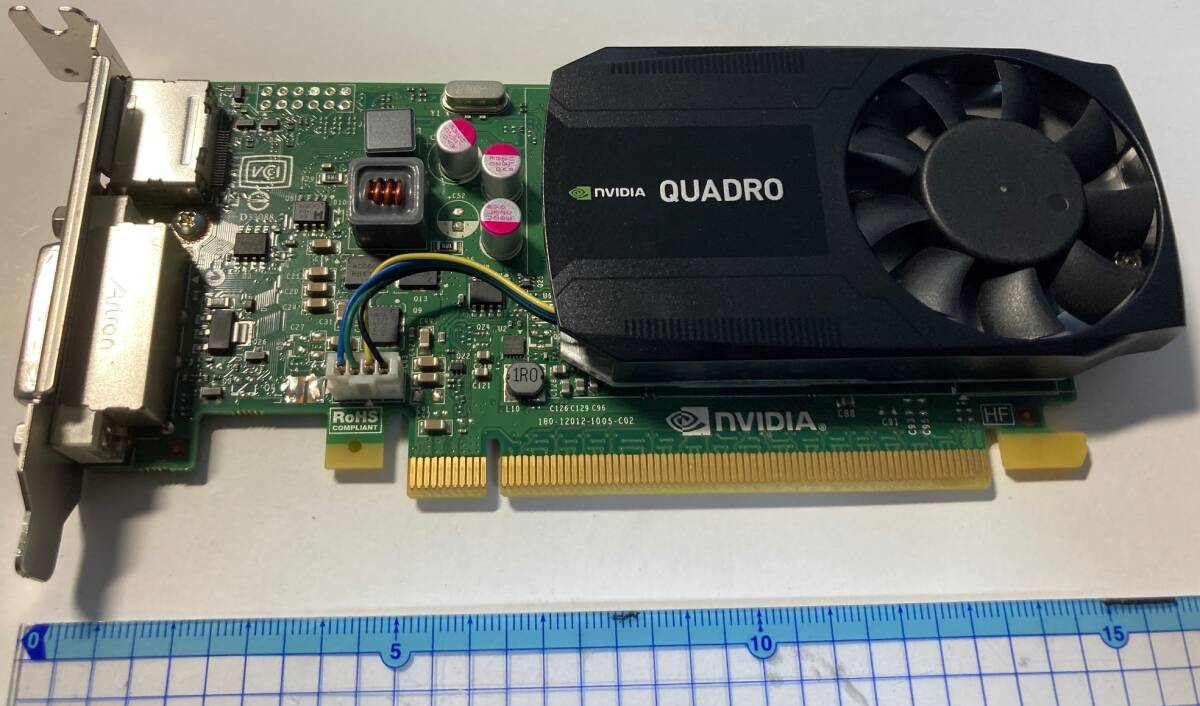【やや傷や汚れあり】【DQ10ベンチ確認・2画面出力確認済】NVIDIA Quadro K620 2GB グラフィックカード 1スロット LowProfile LP ロープロ スリムケース用の ...