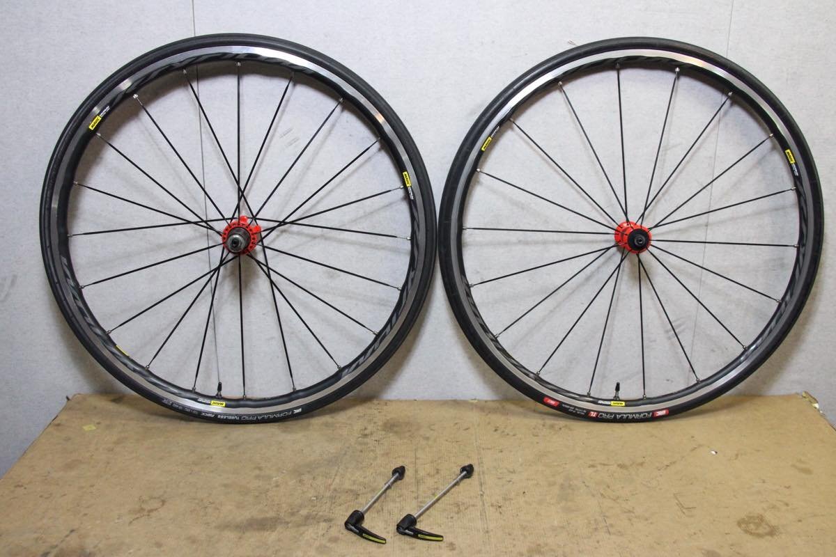 【やや傷や汚れあり】レッドハブ! チューブレス! MAVIC マビック KSYRIUM ELITE UST RIM REDハブ シマノ11s ...