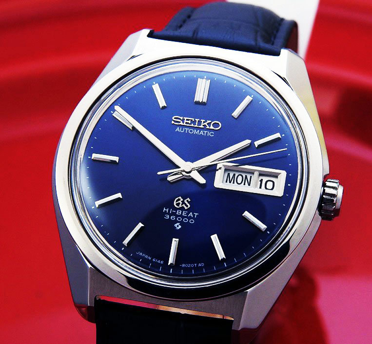 【目立った傷や汚れなし】GRAND SEIKO グランド セイコー HI-BEAT 36000 6146-8000 Steel Blue Dial メンズ 自動巻き(美品、OH済み ...