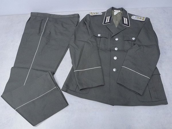 【傷や汚れあり】1019K02*7A 東ドイツ軍 軍服 制服上下セット NVA 1850 将校用 肩章/襟章 M52 2/L ヴィンテージ ...