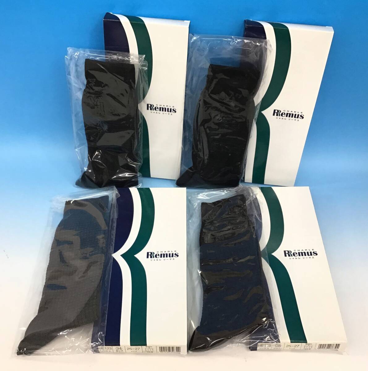 【未使用に近い】未使用 4足セット シャルレ ソックス サイズ25～27 ブラック/ブラウン/ダークグレー 靴下 HE123 メンズ 紳士 ...