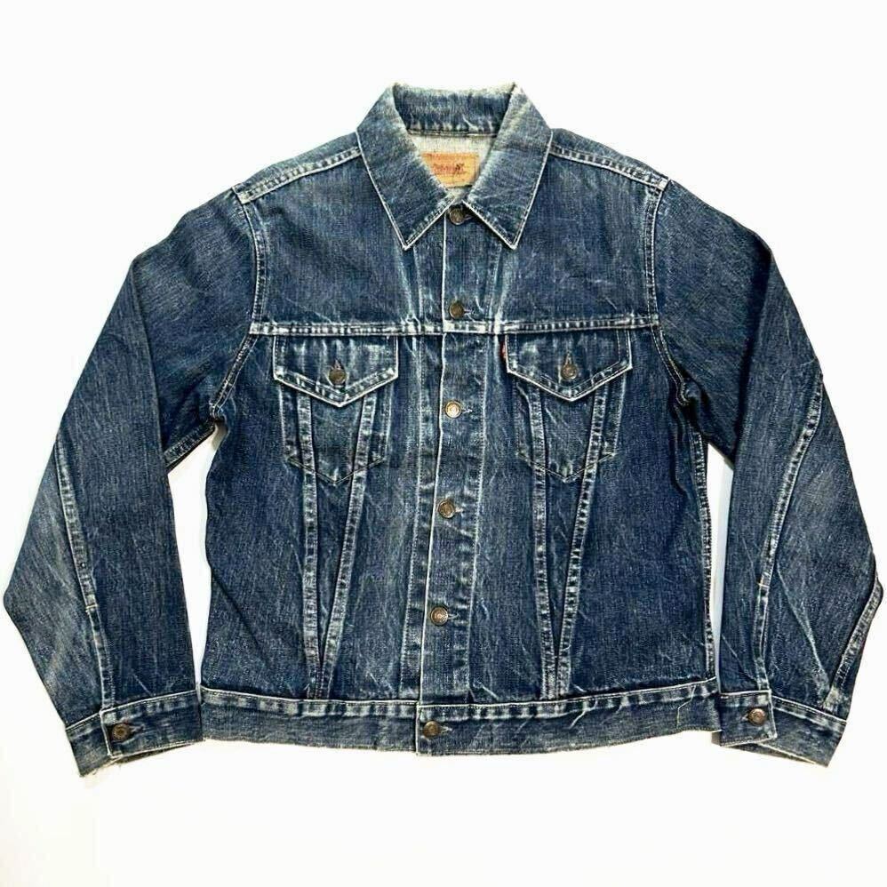 【傷や汚れあり】60s LEVI'S BIGE 71205 ? 移行期 ロング丈 ビッグサイズ イエローステッチ ビンテージ オリジナル ...