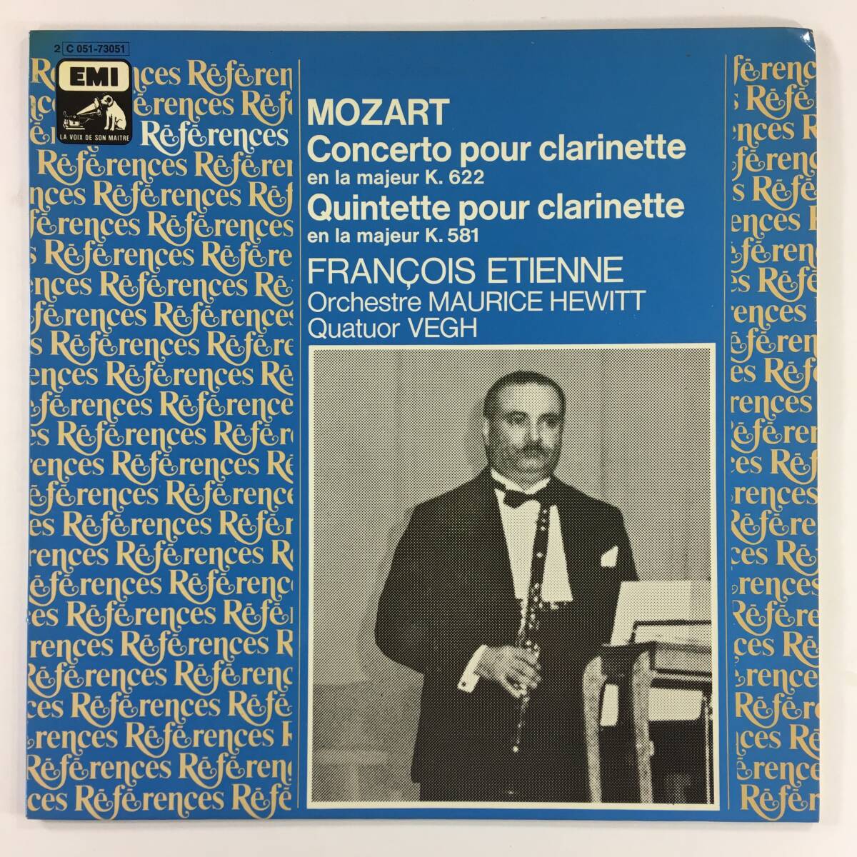 【やや傷や汚れあり】フランソワ・エティエンヌ FRANCOIS ETIENNE モーツァルト フルート協奏曲 k622 581 仏EMI references 2c 051 73051の落札 ...