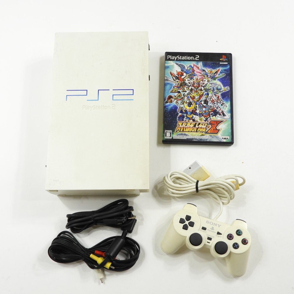 【傷や汚れあり】Playstation2 PS2 プレイステーション2 セラミックホワイト 本体 コントローラー 付属 ジャンク #25065 ...
