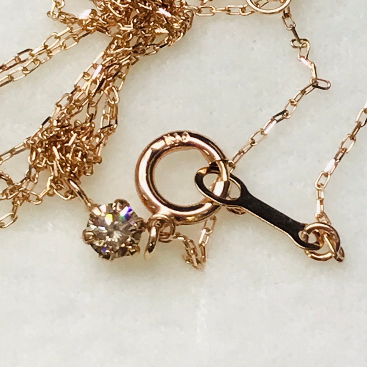 【目立った傷や汚れなし】5036＄Jewelry Studio PLUSTER ネックレス ダイヤモンド 0.08ct NS2623305B03 GINGER掲載 K10ピンクゴールド ...
