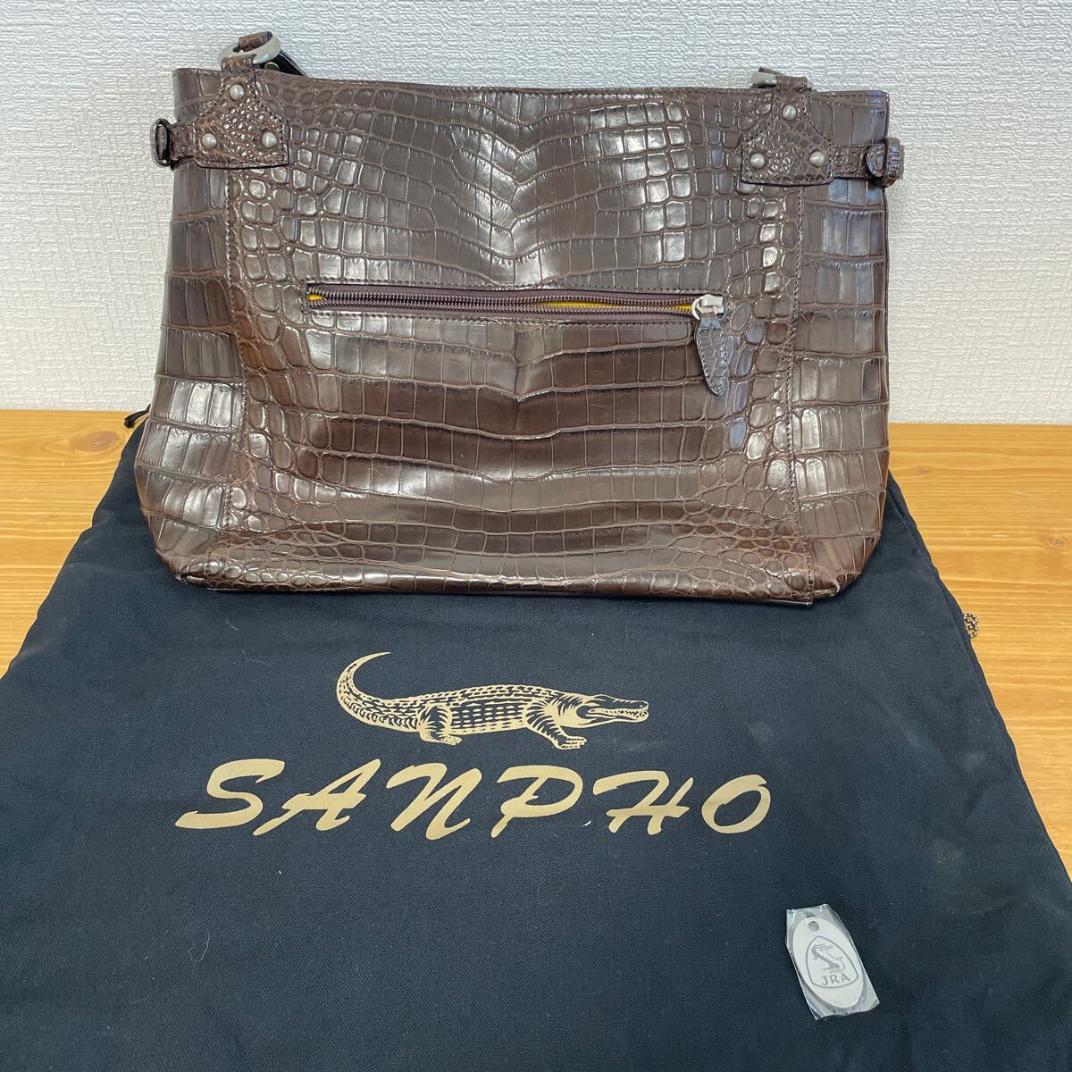 【傷や汚れあり】10-65 SANPHO クロコダイルトートバッグ ワニ革 ブラウン シルバー金具 JRA レザー 鞄の落札情報詳細 - Yahoo!オークション落札価格検索 オークフリー