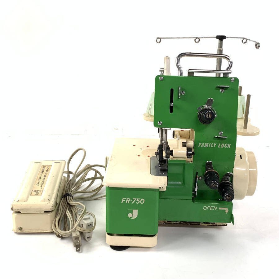 【傷や汚れあり】JANOME ジャノメ FR-750 FAMILY LOCK ロックミシン 手芸 裁縫 ハンドクラフト フットコントローラー ...