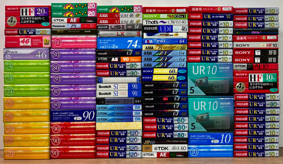 【未使用】新品 未開封 カセットテープ 大量 103点 まとめてセット 1012① SONY TDK maxcell AXIA 150 120 ...