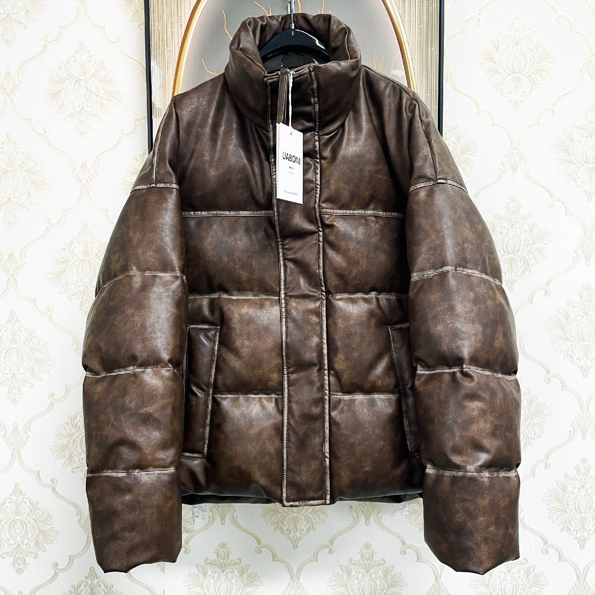 【未使用】人気EU製＆定価17万 UABONI*Paris*ダックダウンジャケット*ユアボニ*パリ発 高級牛革 防寒防風 レザージャケット ライダース アウター XLの落札情報詳細 ...