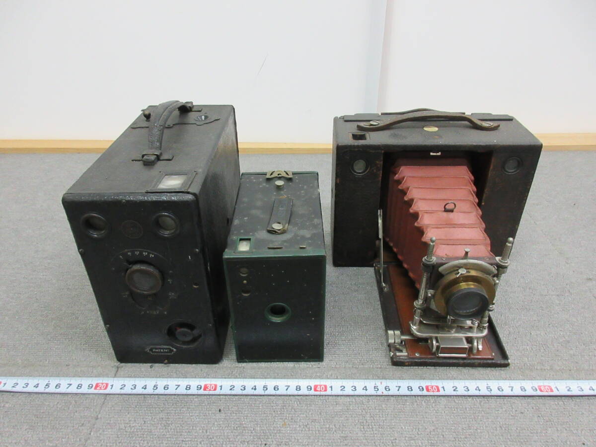 【傷や汚れあり】【委23/10-30】アンティーク 蛇腹カメラ ボックスカメラ 3点まとめて Kodak Eastman / No.2A ...