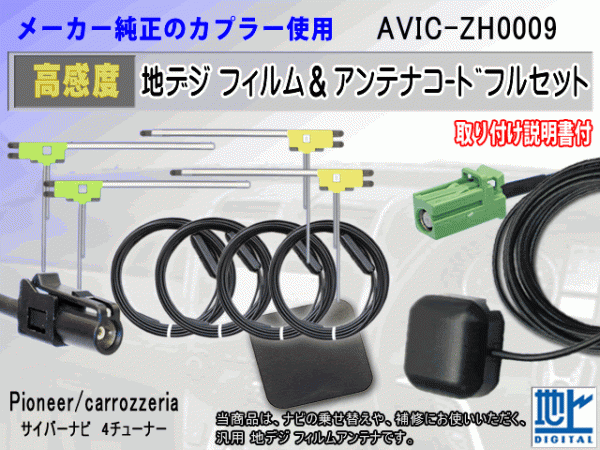 【未使用】カロッツェリア HF201 AVIC-ZH0009 コード 4本 L型 フィルム アンテナ 4枚 GPSアンテナ 1個 アースプレート 1枚 フルセグ 地デジ RG14の落札情報詳細 ...