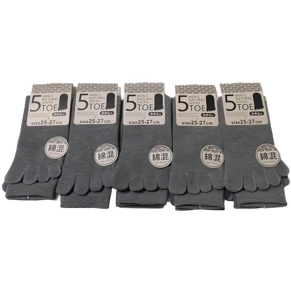 【未使用】5本指ソックス グレー色 5足セット かかとつき メンズ size25-27cm 綿混素材 5TOEの落札情報詳細 - Yahoo!オークション落札価格検索 オークフリー