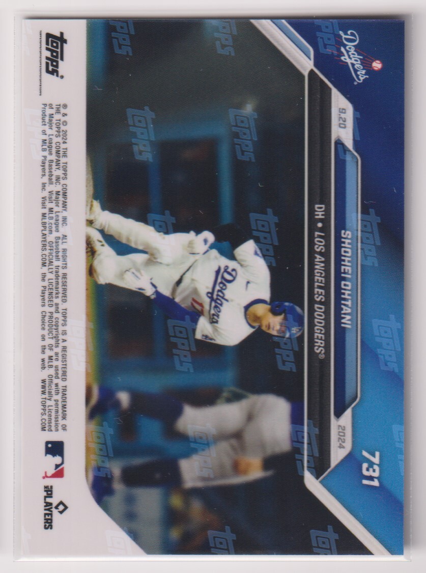 【目立った傷や汚れなし】MLB SHOHEI OHTANI 2024 TOPPS NOW Card 52/52 CLUB No. 731 BASEBALL DODGERS 大谷翔平 ...
