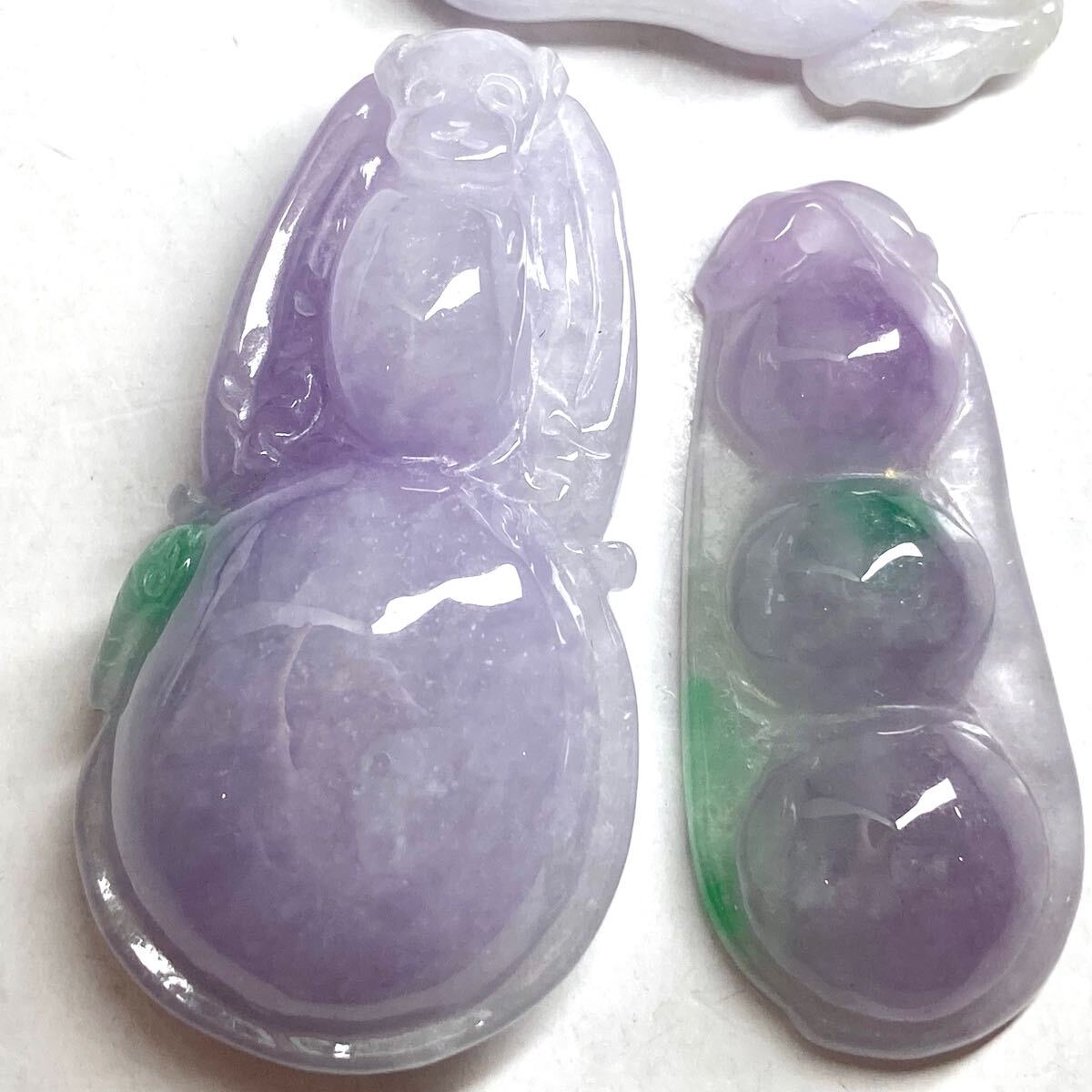 【やや傷や汚れあり】変形!!(天然ラベンダー本翡翠おまとめ111.8ct)n ルース 裸石 宝石 ジュエリー jewelry ジェイダイト jadite ヒスイ ひすい lavender w3 ...