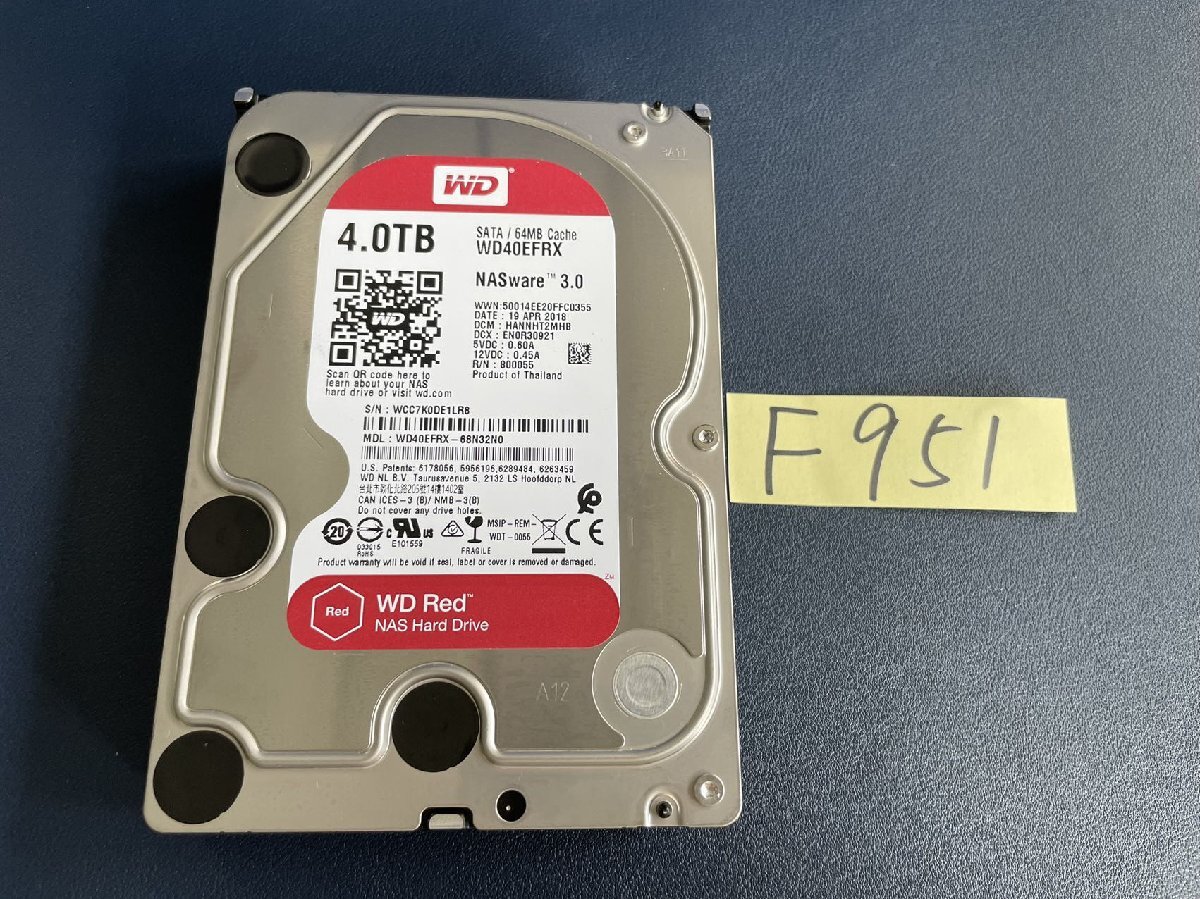 【目立った傷や汚れなし】送料無料 Western Digital WD40EFRX Red 4TB 3.5インチ SATA HDD4TB 使用 ...