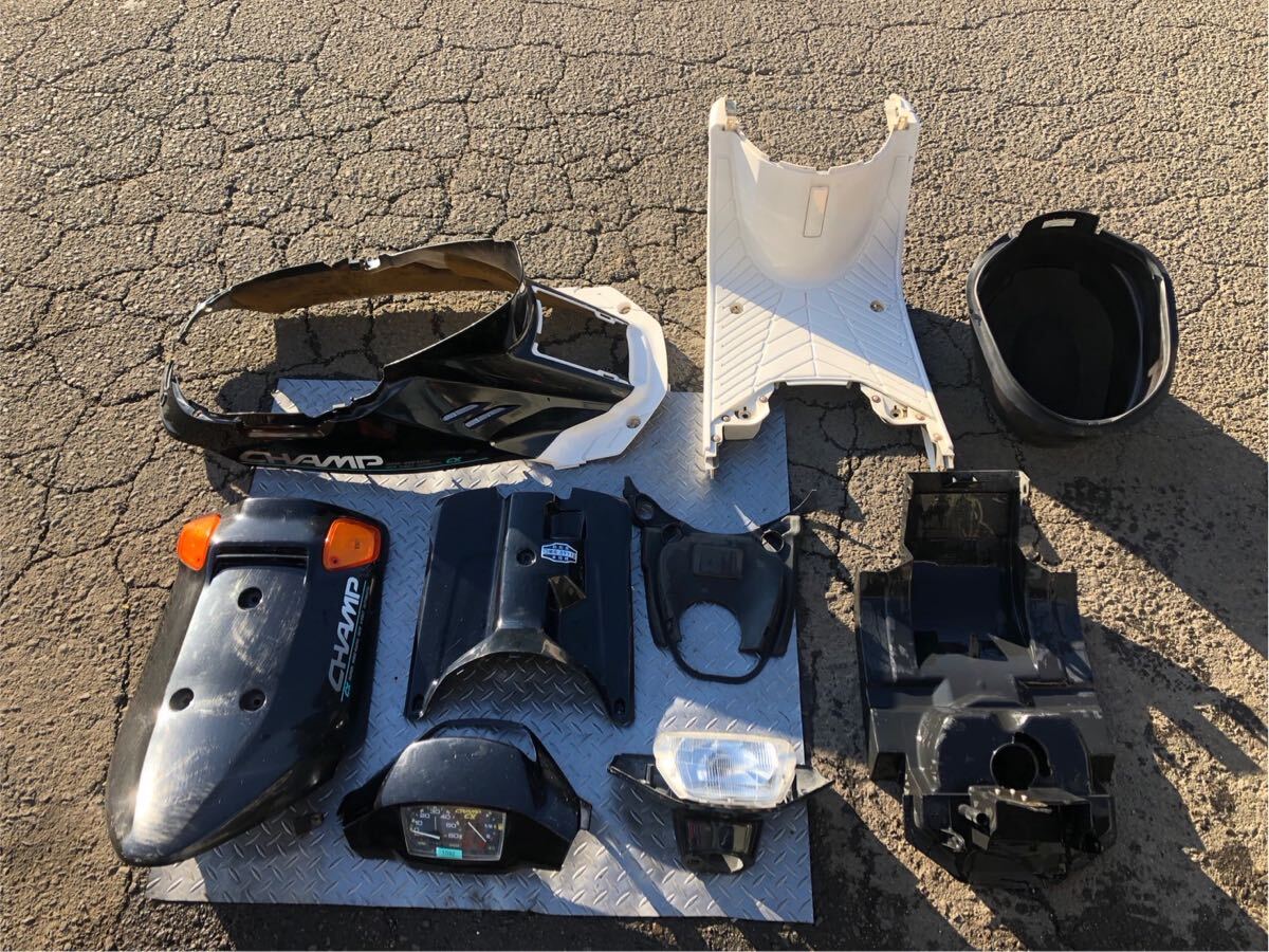 【やや傷や汚れあり】56578 ヤマハ チャンプ 3FC (058番台〜) 純正 フロント カウル スピード メーター ウインカー ヘッドライト ボード ボディ 外装 セットの落札情報詳細 ...