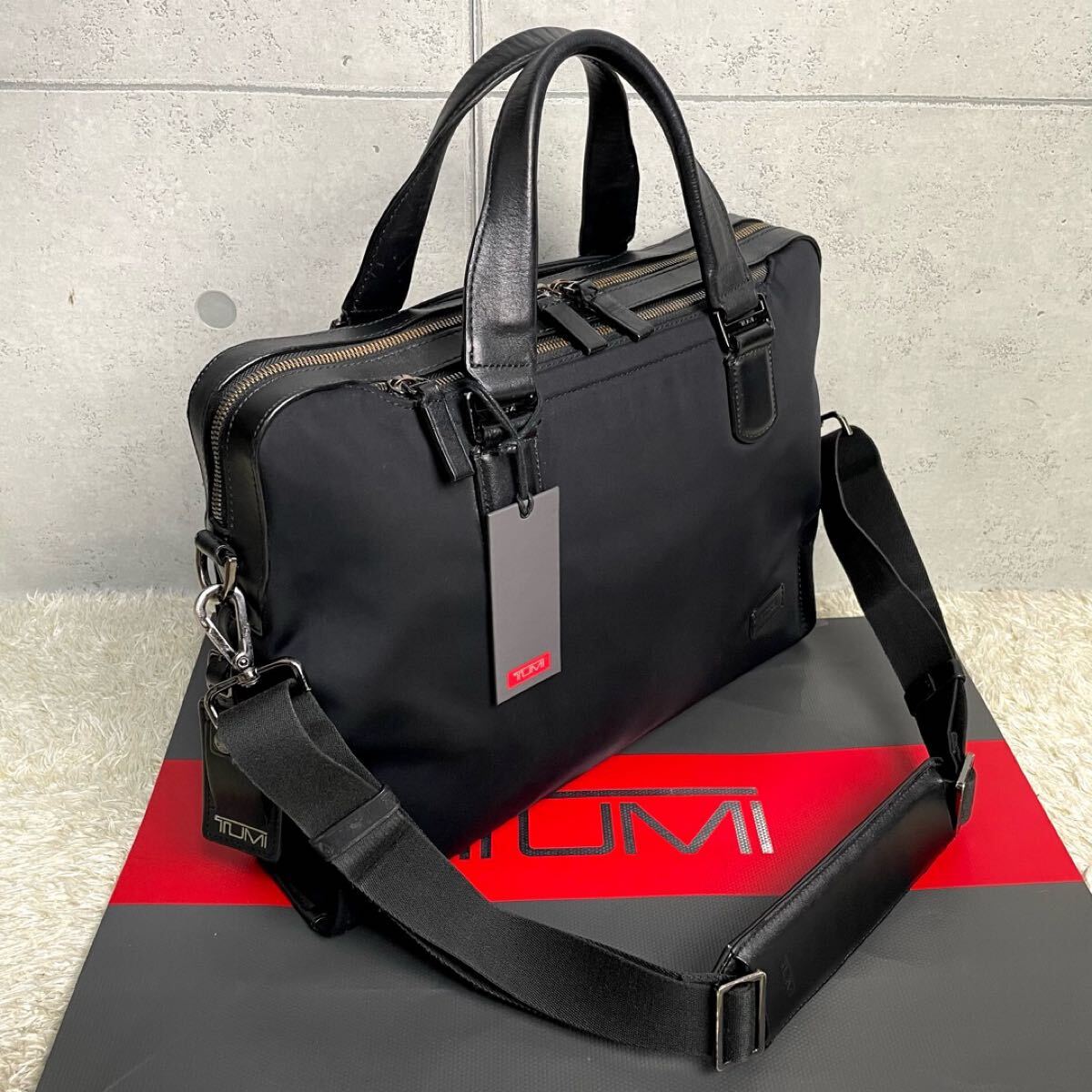 【目立った傷や汚れなし】[激レア 極美品] TUMI トゥミ 2way Harrison Bradford Brief メンズ ビジネスバッグ ブリーフケース 斜め掛け A4+PC可 牛革 ...